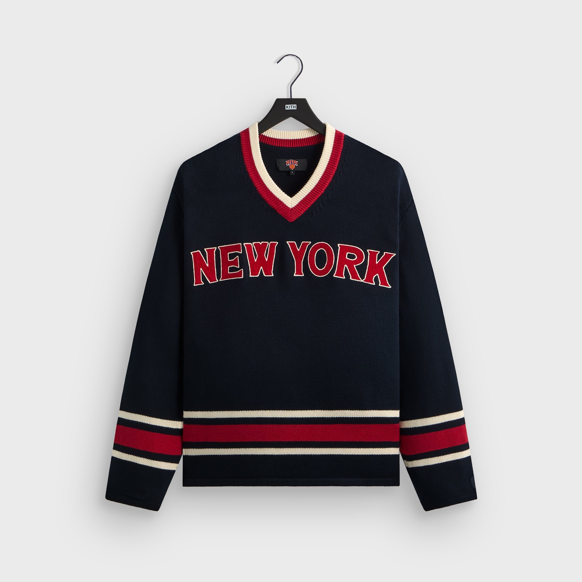 Kith for the New York Knicks Classic Beau Knit Sweater - Nocturnal ...